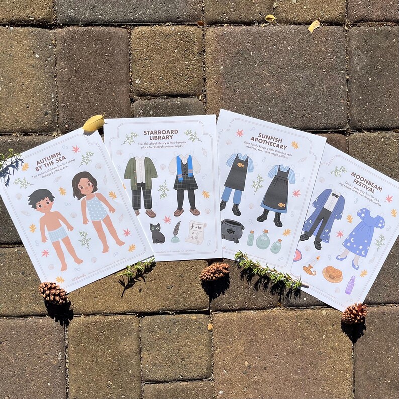 Printable Paper Dolls | Autumn by the Sea | DIY Activity Craft for ...