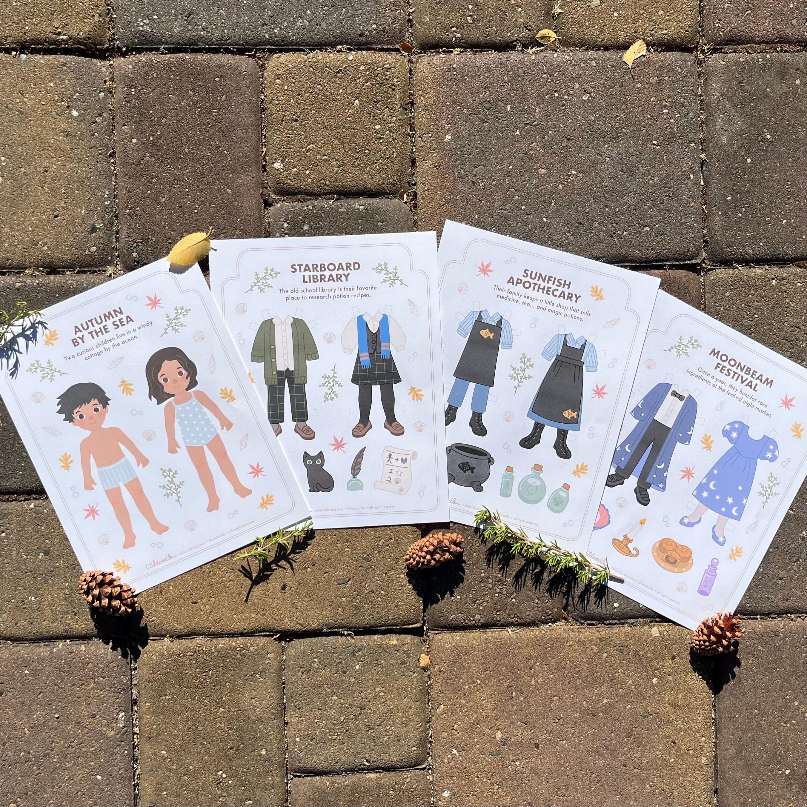 Printable Paper Dolls | Autumn by the Sea | DIY Activity Craft for ...