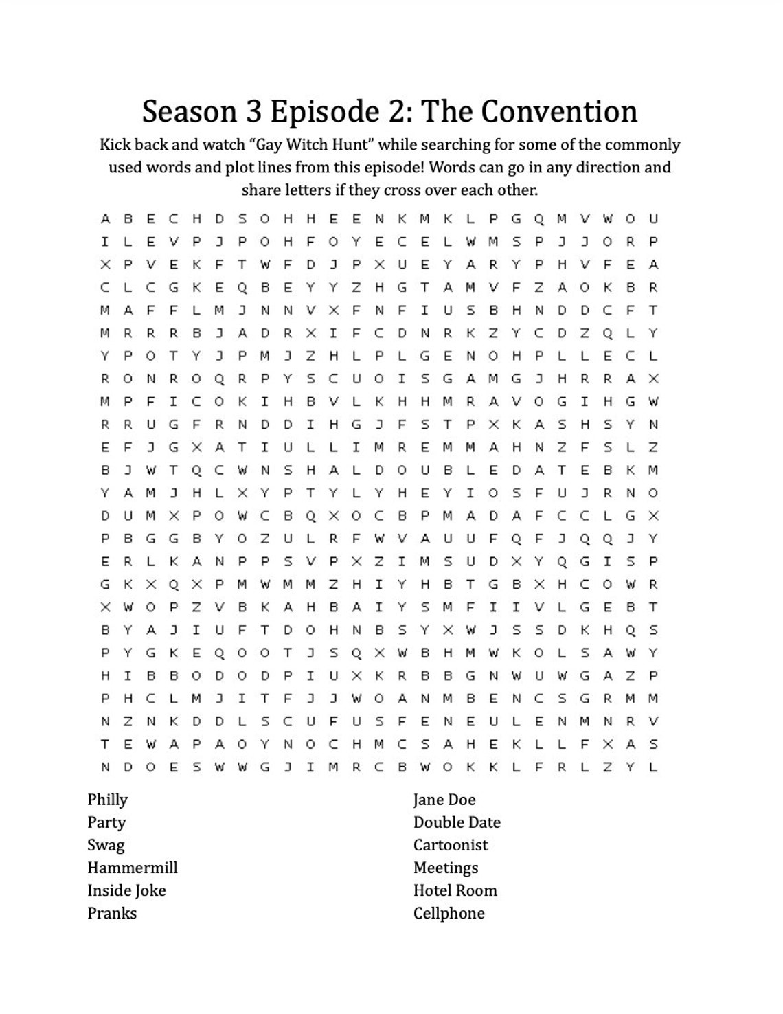 The Office Word Search season 3 - Etsy