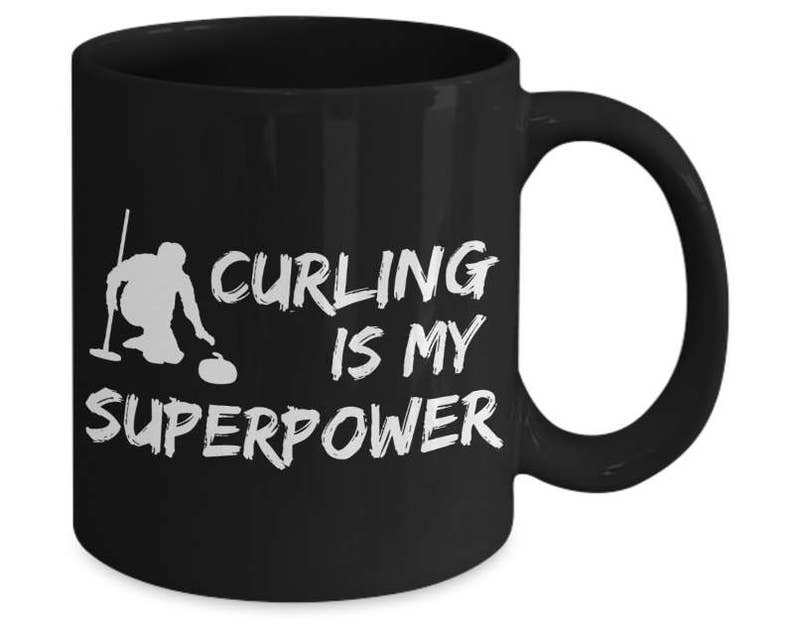 Curling Sport Black Ceramic Mug Is Perfect Winter Sports Gift. | Etsy