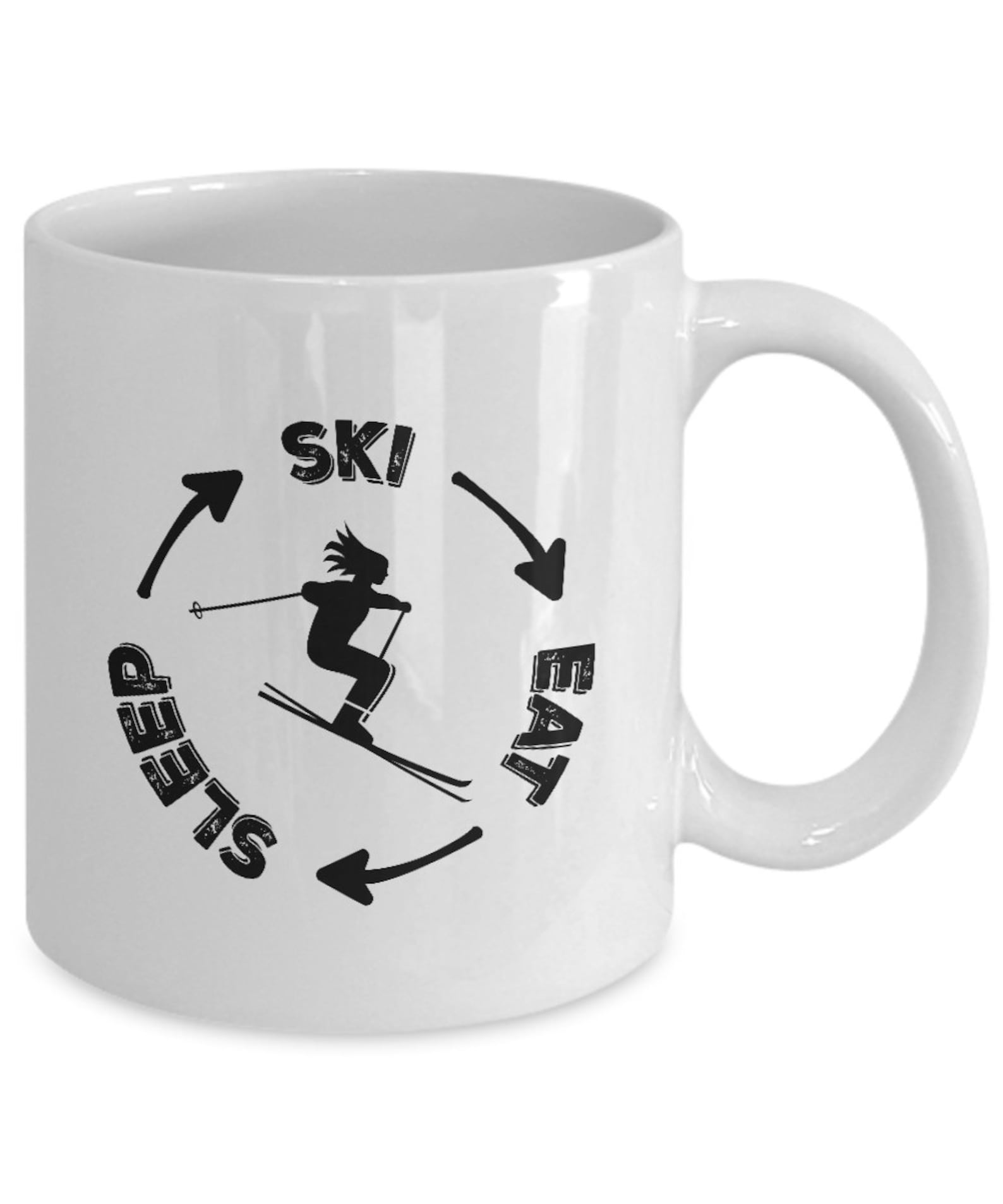 Skiing Mug Eat Sleep Ski Mug is a Great Skiing Gift for - Etsy