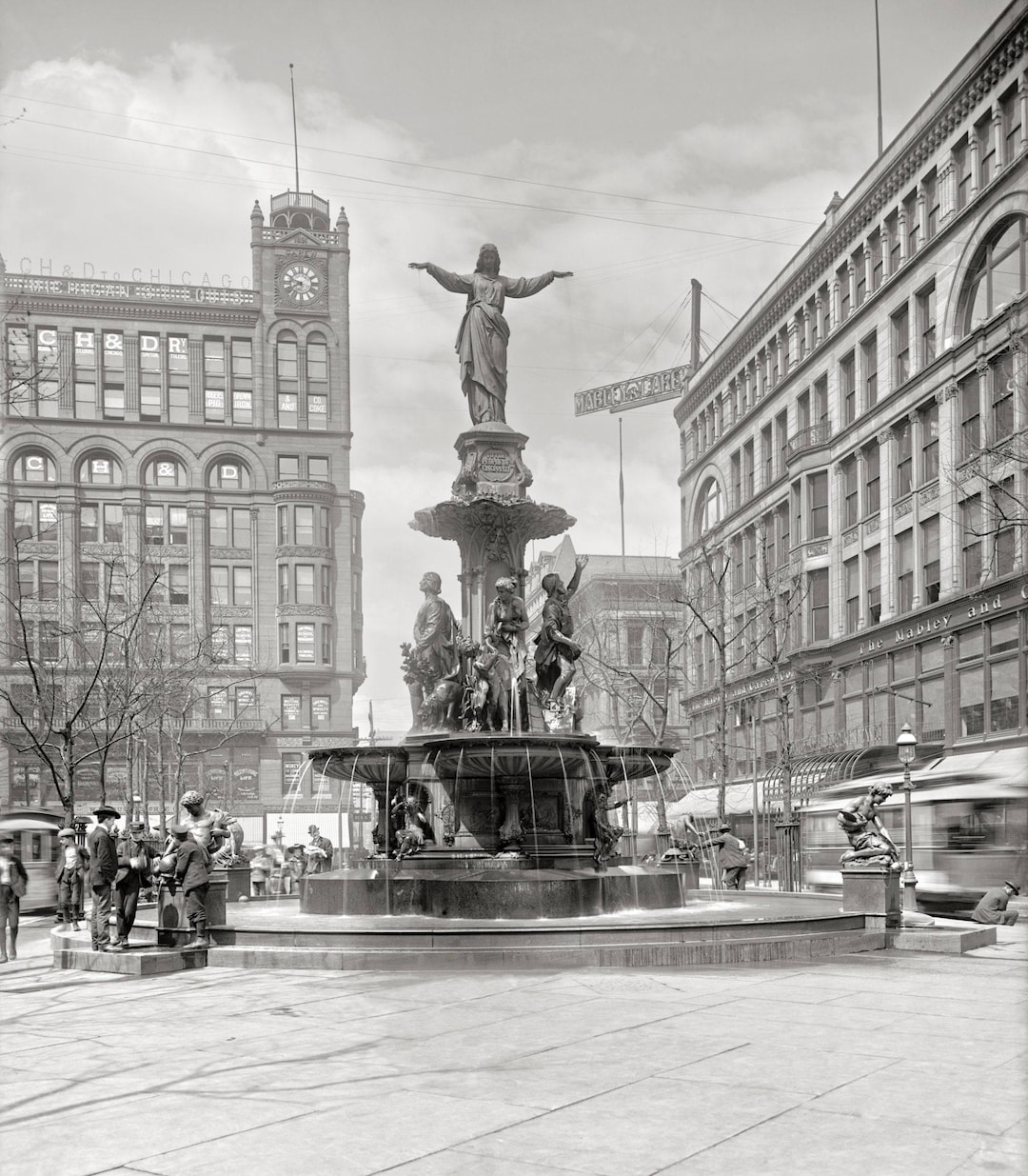 Tyler Davidson Fountain, Cincinnati 1904 - Historic Photo Print - Etsy