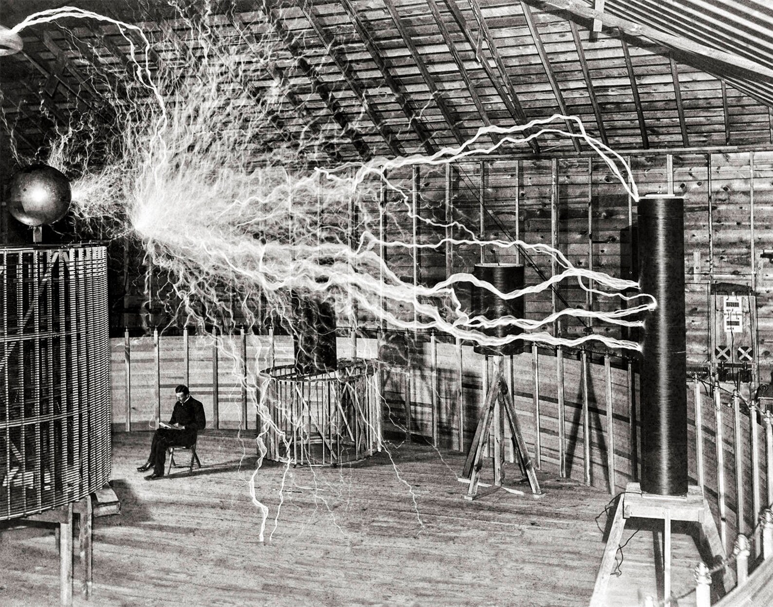 Nikola Tesla Photo Arcs of Electricity in Laboratory Tesla | Etsy