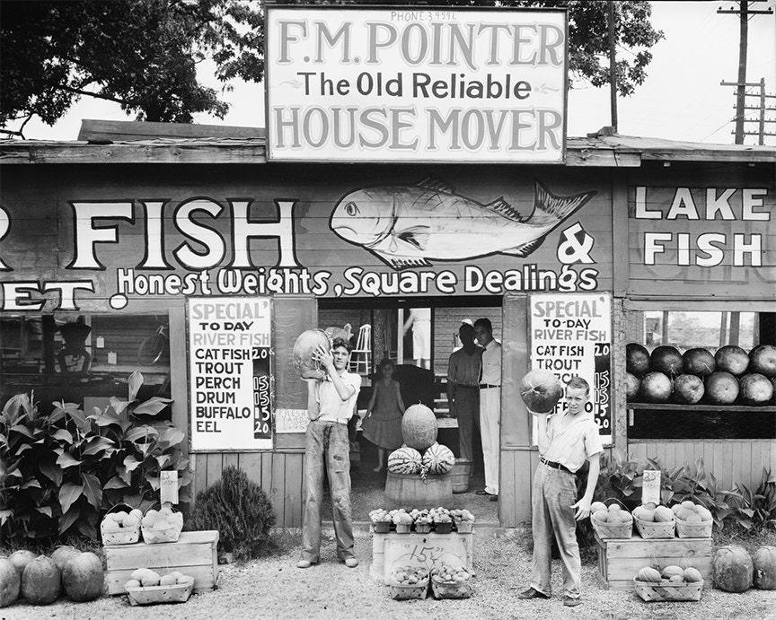 Birmingham Alabama Farm Stand Photo: Black and White Rustic Wall Art - Etsy
