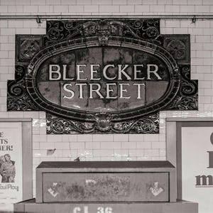 Bleecker Street Subway Art Print: NYC Black and White Photography - Etsy
