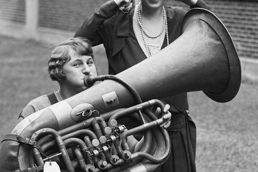Tuba Players Photo Tuba playing Woman Photograph 1928 | Etsy