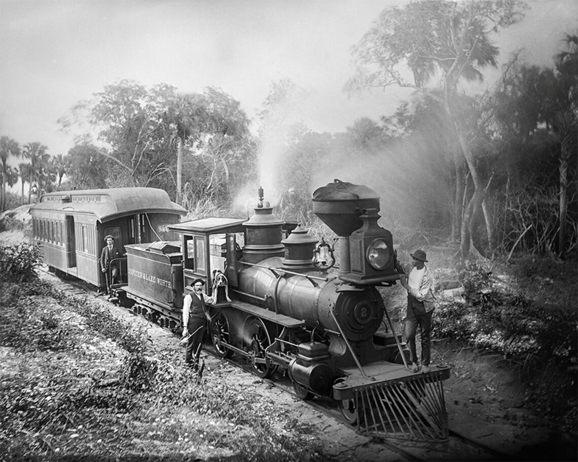 Old Train Photo Jupiter to Lake Worth Florida Black and - Etsy