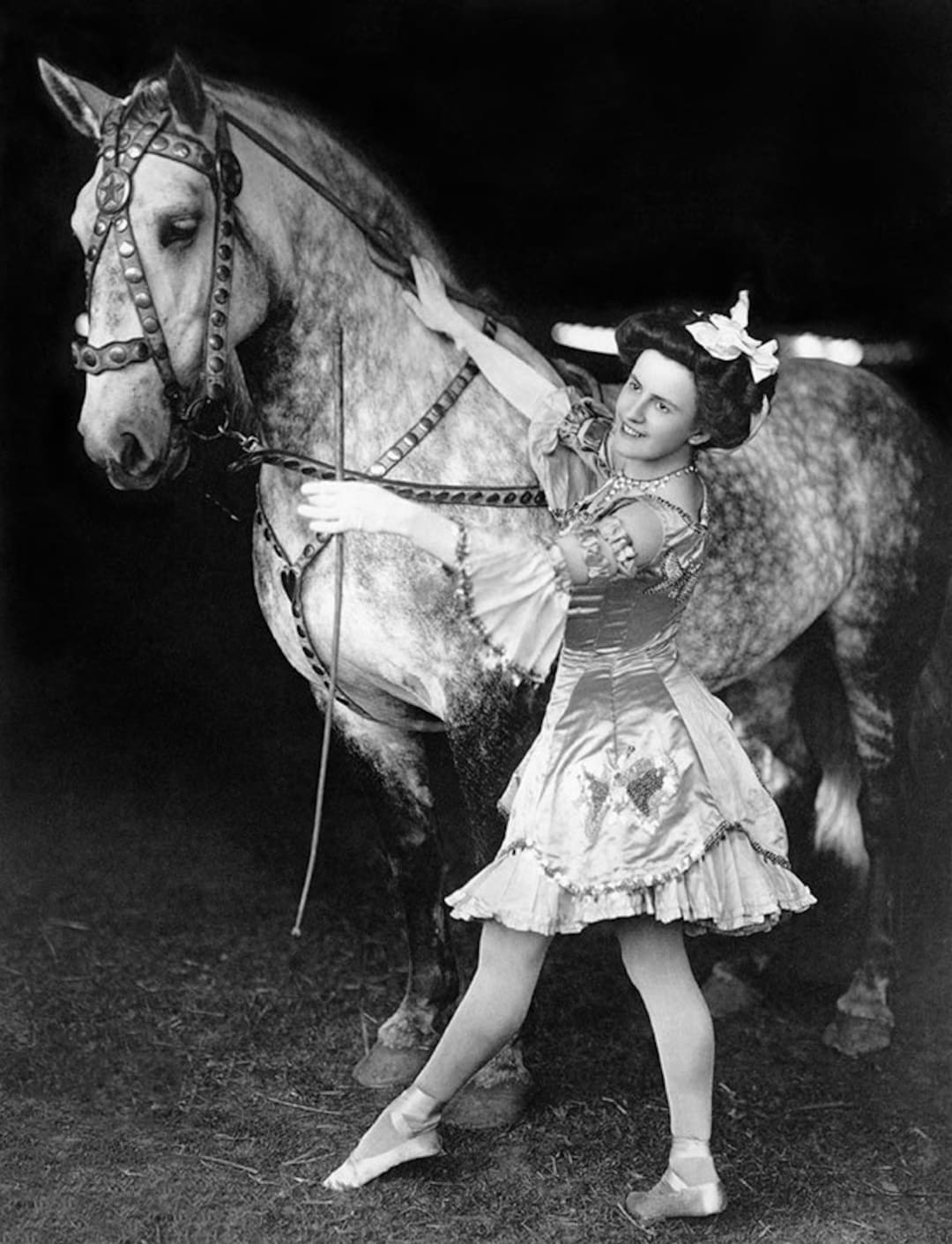Circus Performer With Horse, Black and White Photography, Percheron ...