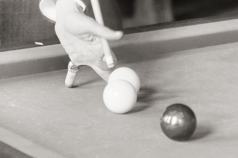 Old Billiard Photo Playing Pool in Pool Room Billiard Player | Etsy