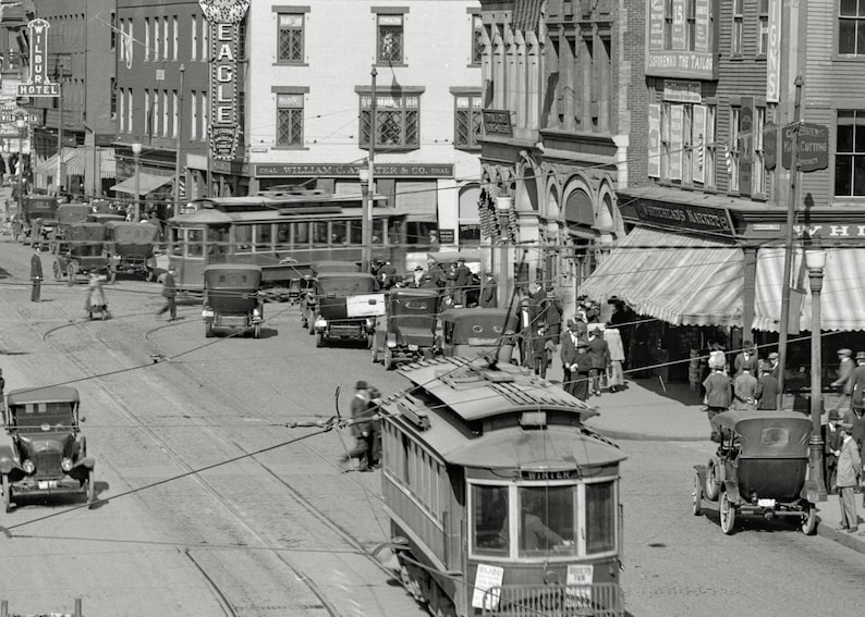 Fall River MA Print: 1920s Main Street Historical Photo - Etsy