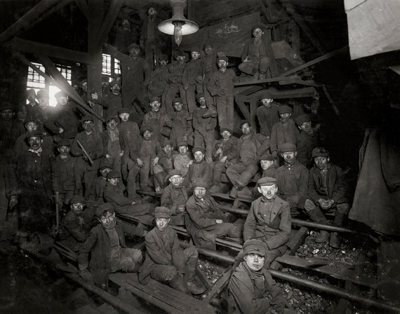 Coal Miners Lewis Hine Child Labor South Pittston - Etsy