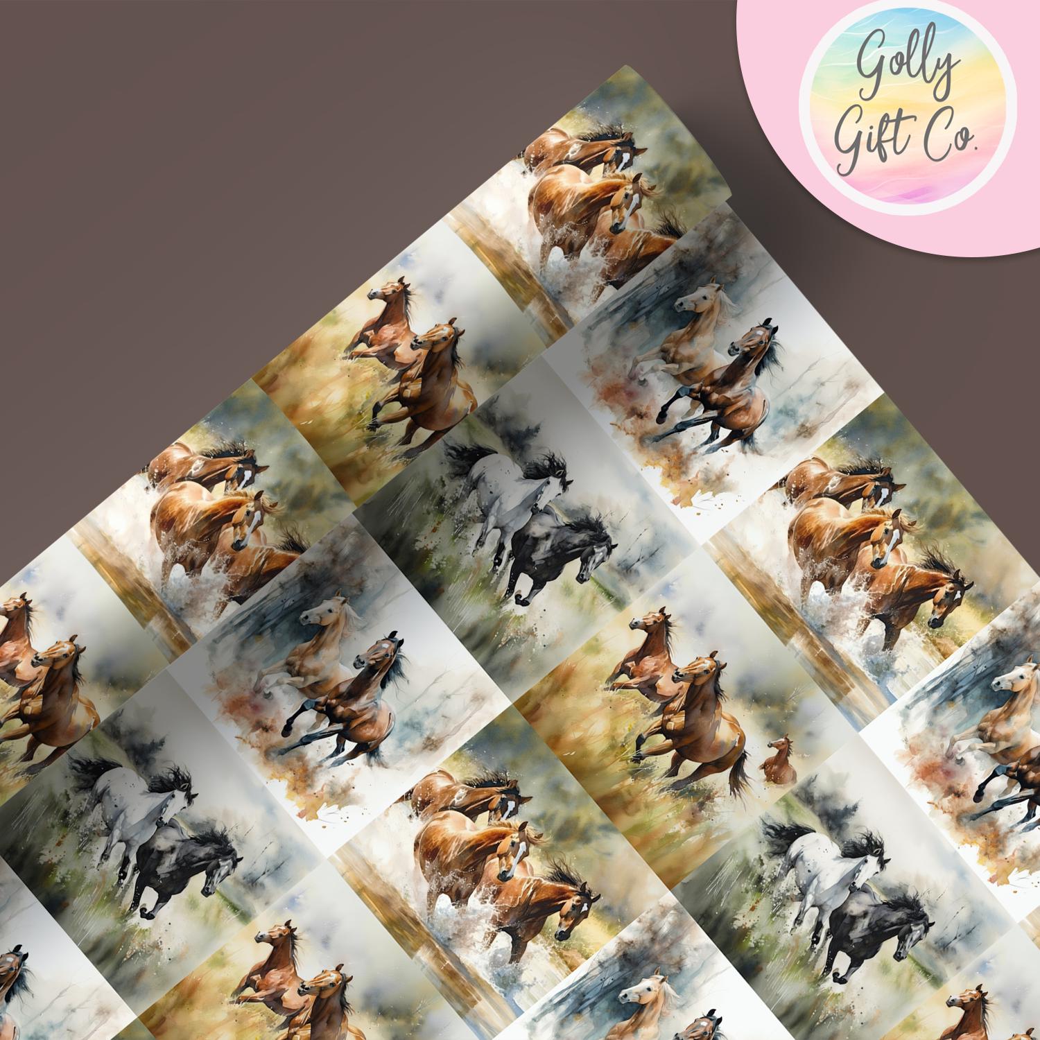 Wild Horses Wrapping Paper for Any Occasion - Country and Western Gift ...