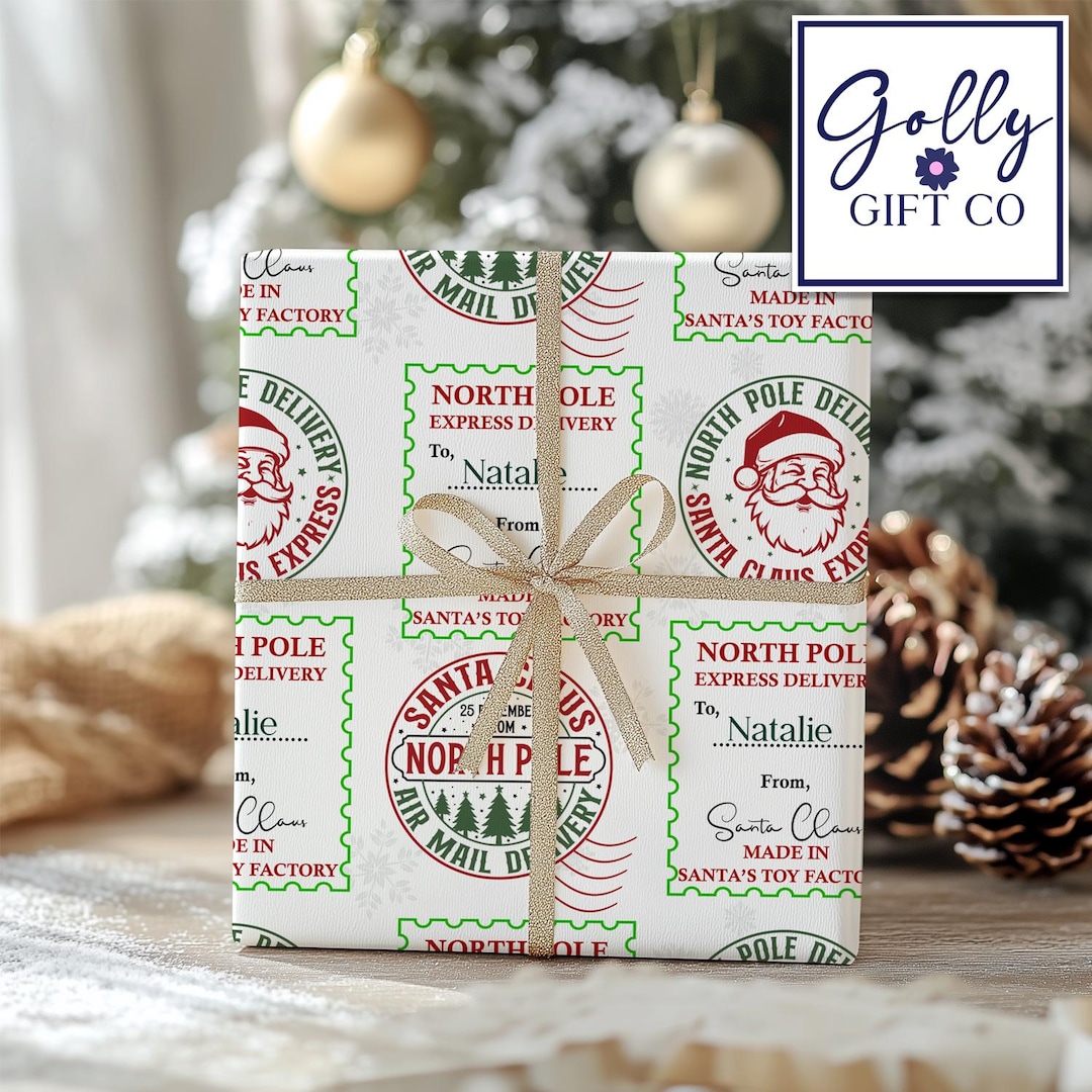 Personalized Christmas Wrapping Paper From Santa - Your Name Christmas ...