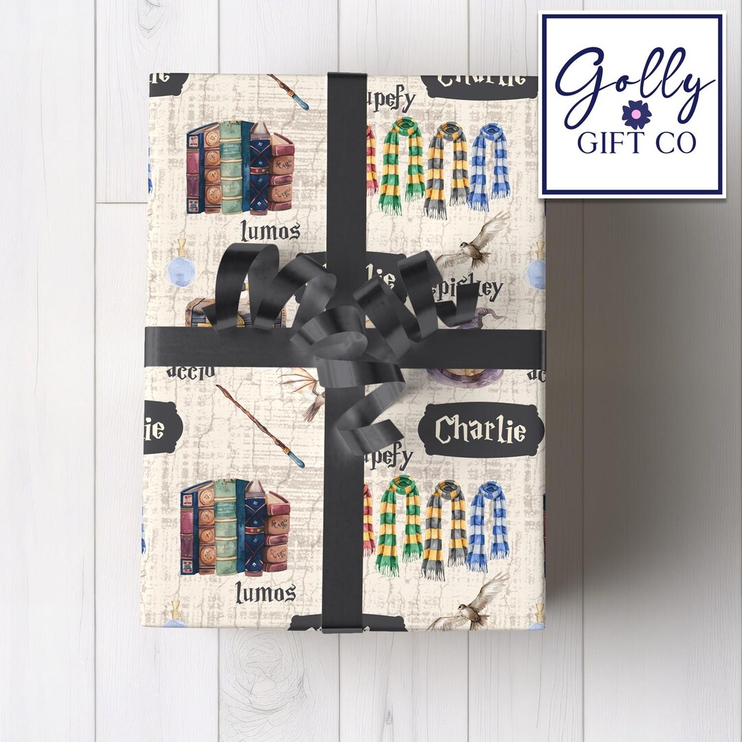 Personalized Magical Wizard School Wrapping Paper - Any Occasion ...