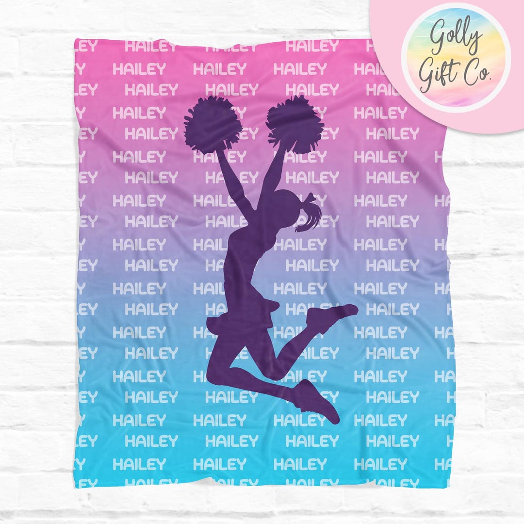 Personalized Name Shadow Gradient Cheerleader Bedding - Girls ...