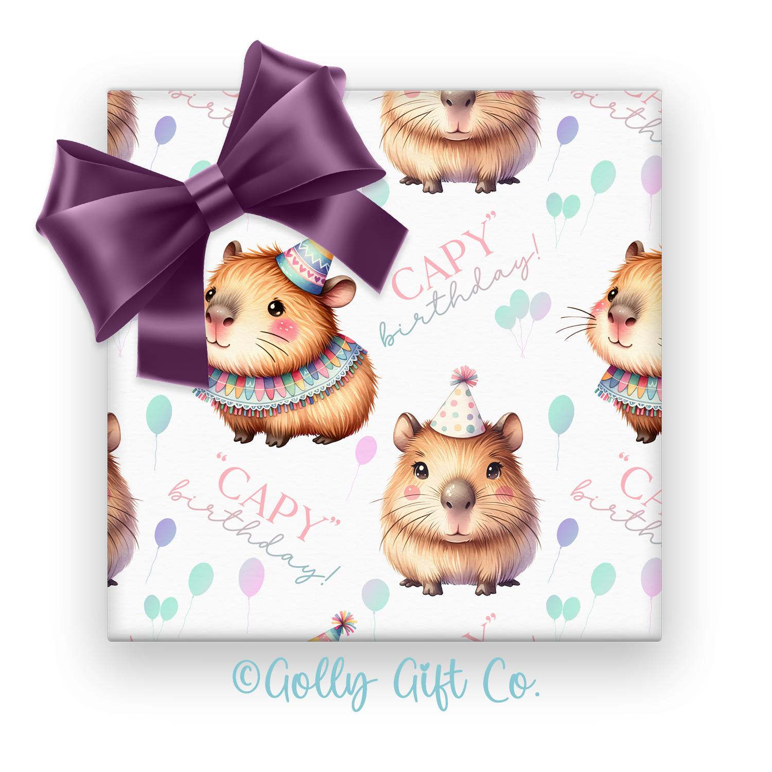 Capy Birthday Wrapping Paper - Gift Wrap - Capybaras for Birthdays ...