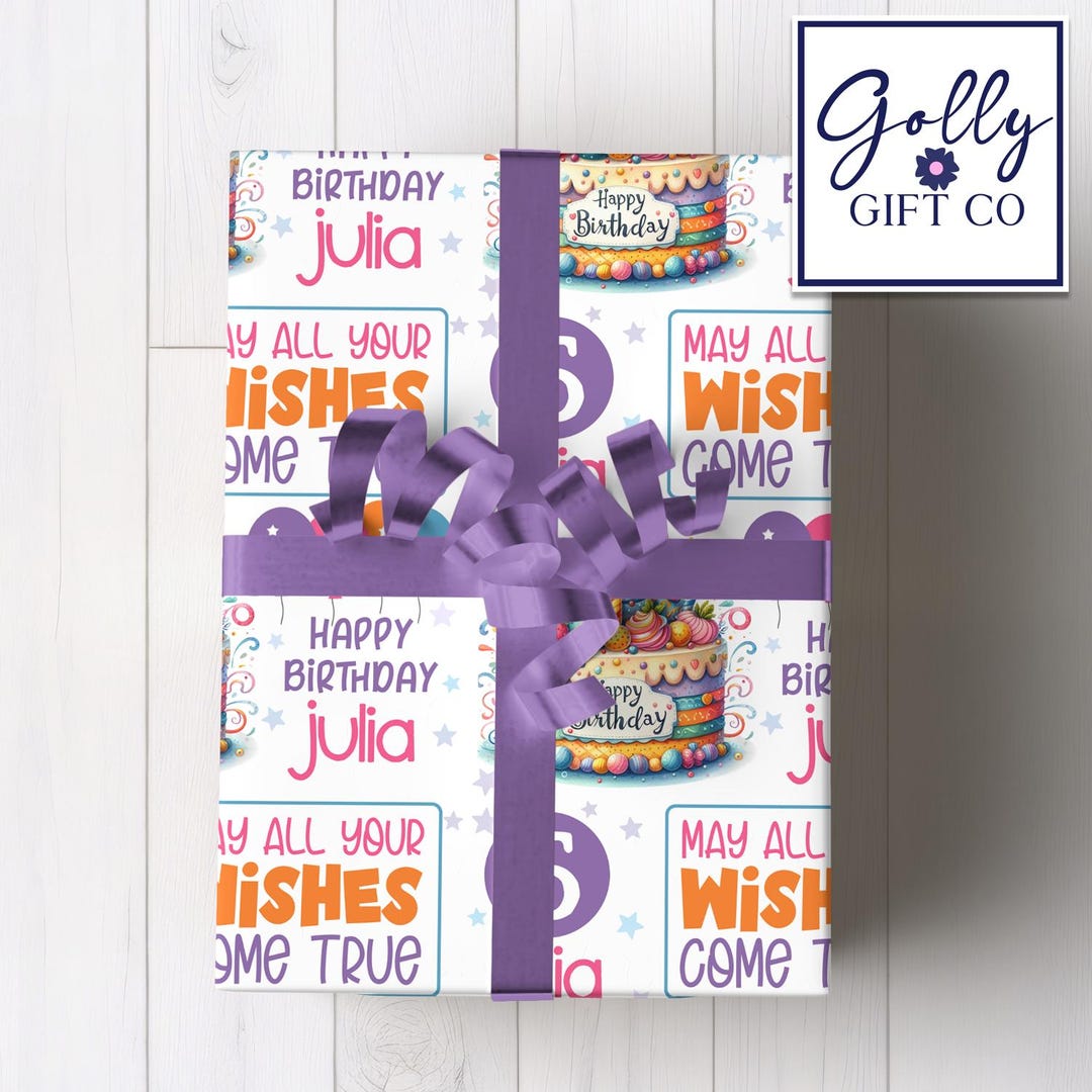 Personalized Happy Birthday Wrapping Paper - Name and Age Customized ...