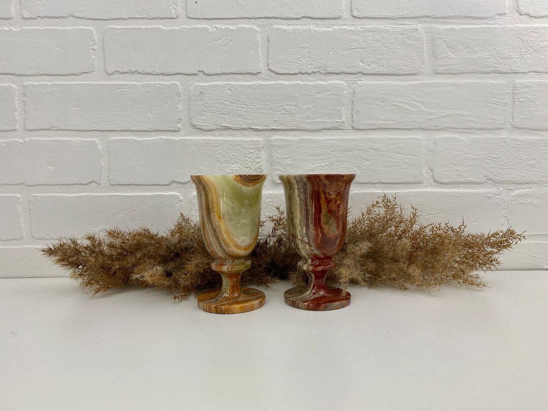 Vintage Onyx Wine Glasses | Goblets | Marble - Etsy Canada