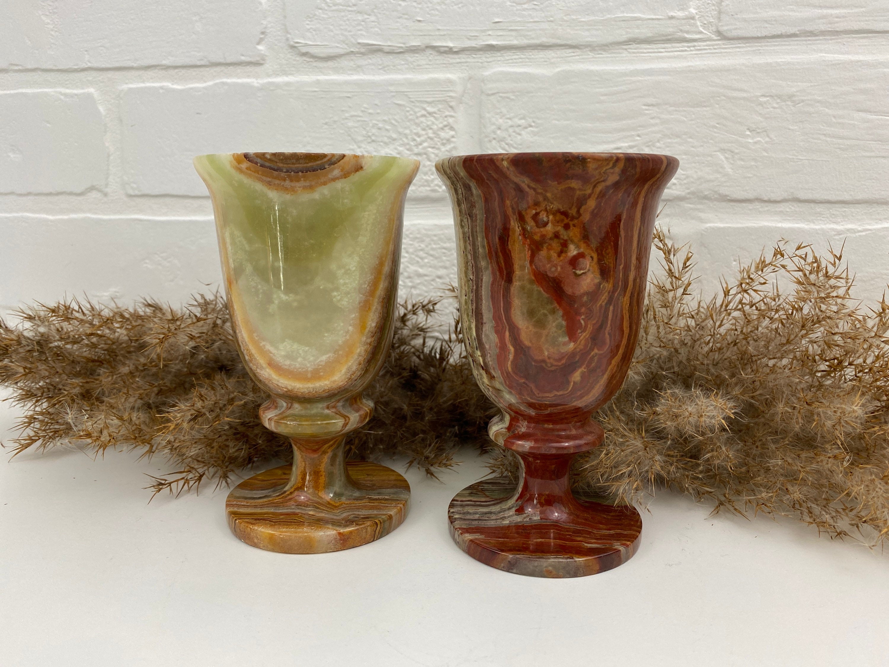 Vintage Onyx Wine Glasses Goblets Marble - Etsy Canada