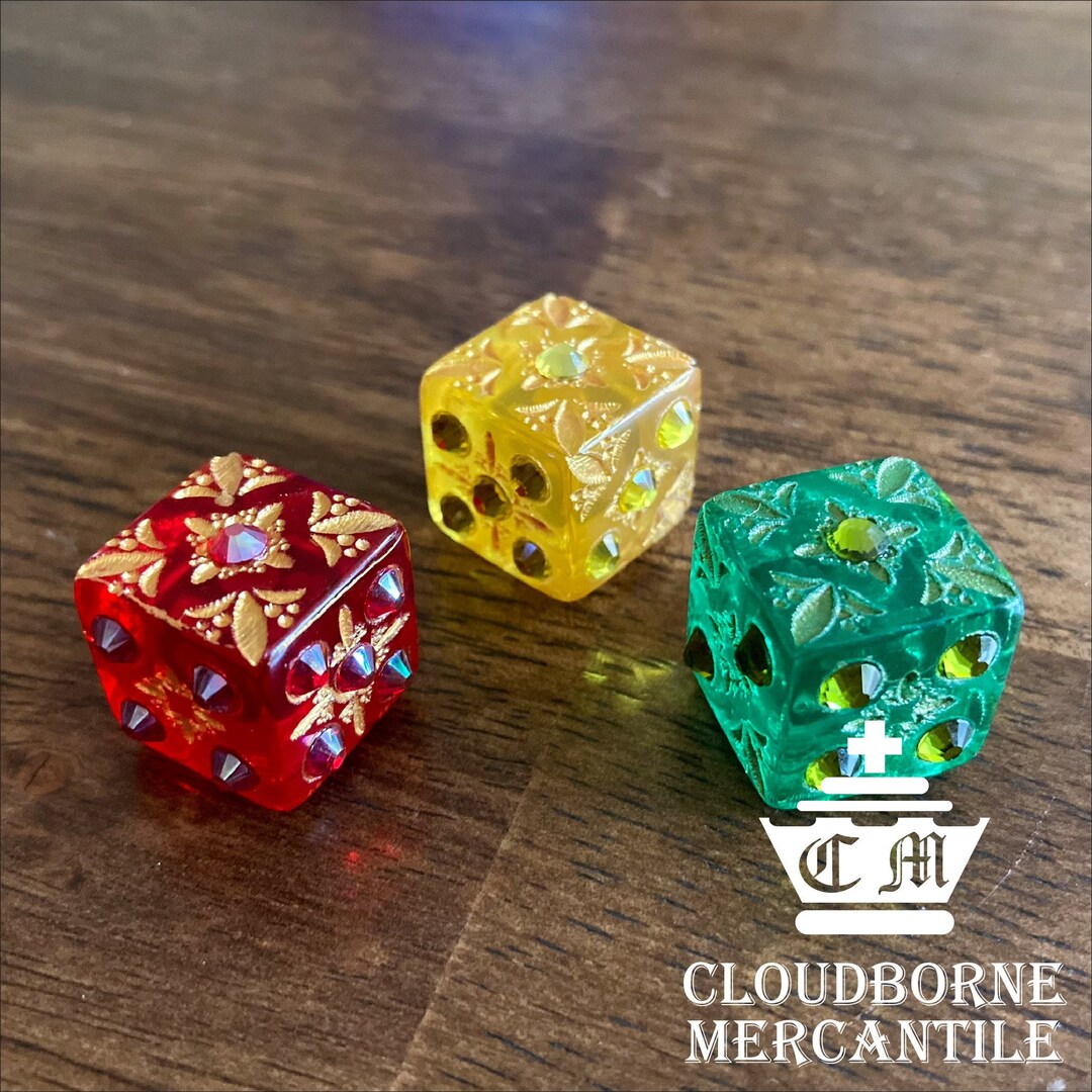 ROYALS Dice for Tabletop Gaming Ruby, Gold, or Peridot With Swarovski ...