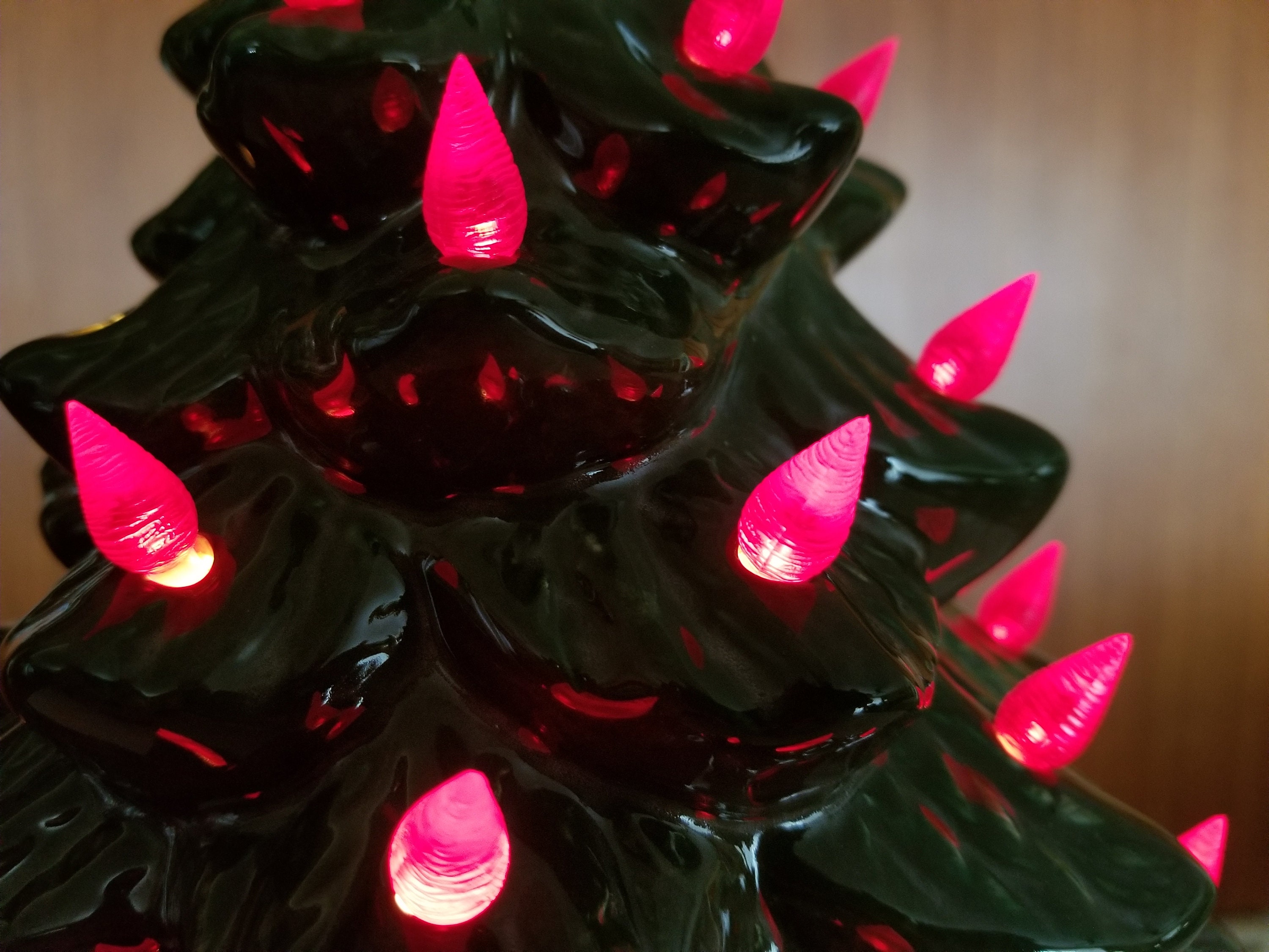 Medium red Ceramic Christmas Tree Lights / Bulbs | Etsy