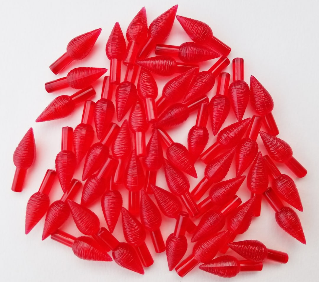 Medium "red" - Ceramic Christmas Tree Lights / Bulbs 50 Pack - Etsy