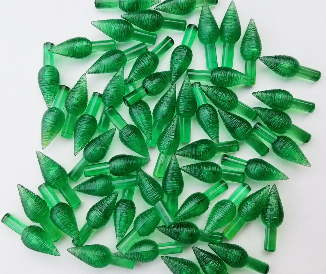 Medium "emerald Green" Ceramic Christmas Tree Light Pegs / Bulbs - 50 ...