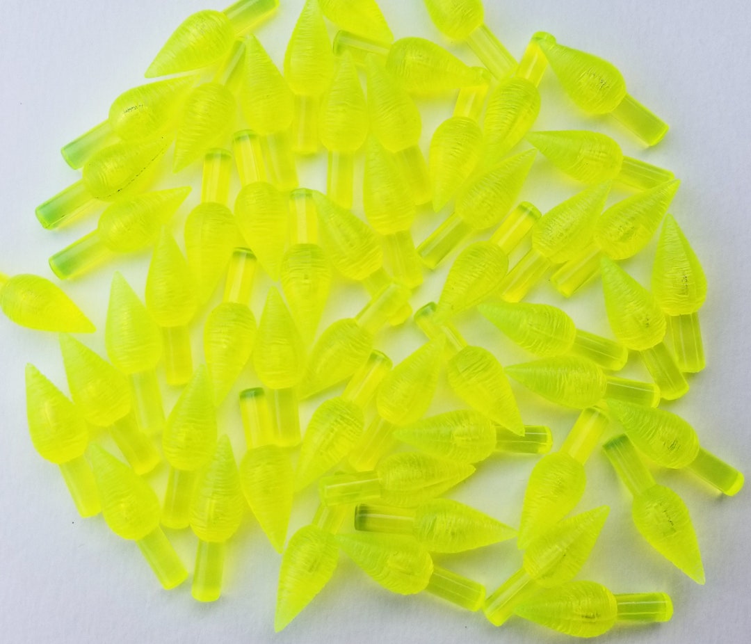 Medium "neon Chartreuse" Ceramic Christmas Tree Light Pegs / Bulbs - 50 ...