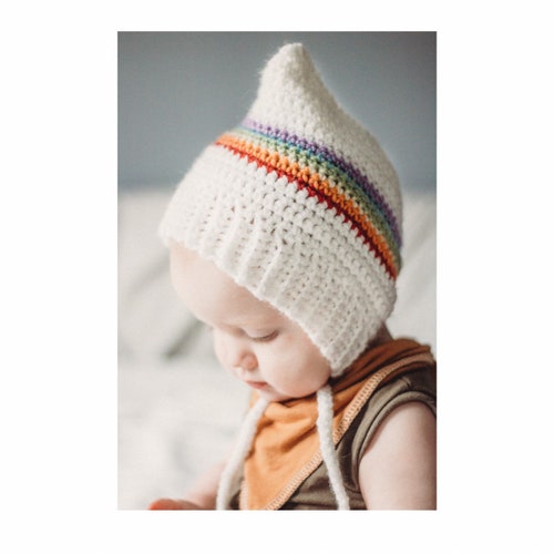 Remy Bonnet / Retro Rainbow Bonnet / Crochet Bonnet - Etsy