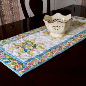 Yellow Easter Egg Quilted Table Runner, Small Easter Table Runner, 36 ...