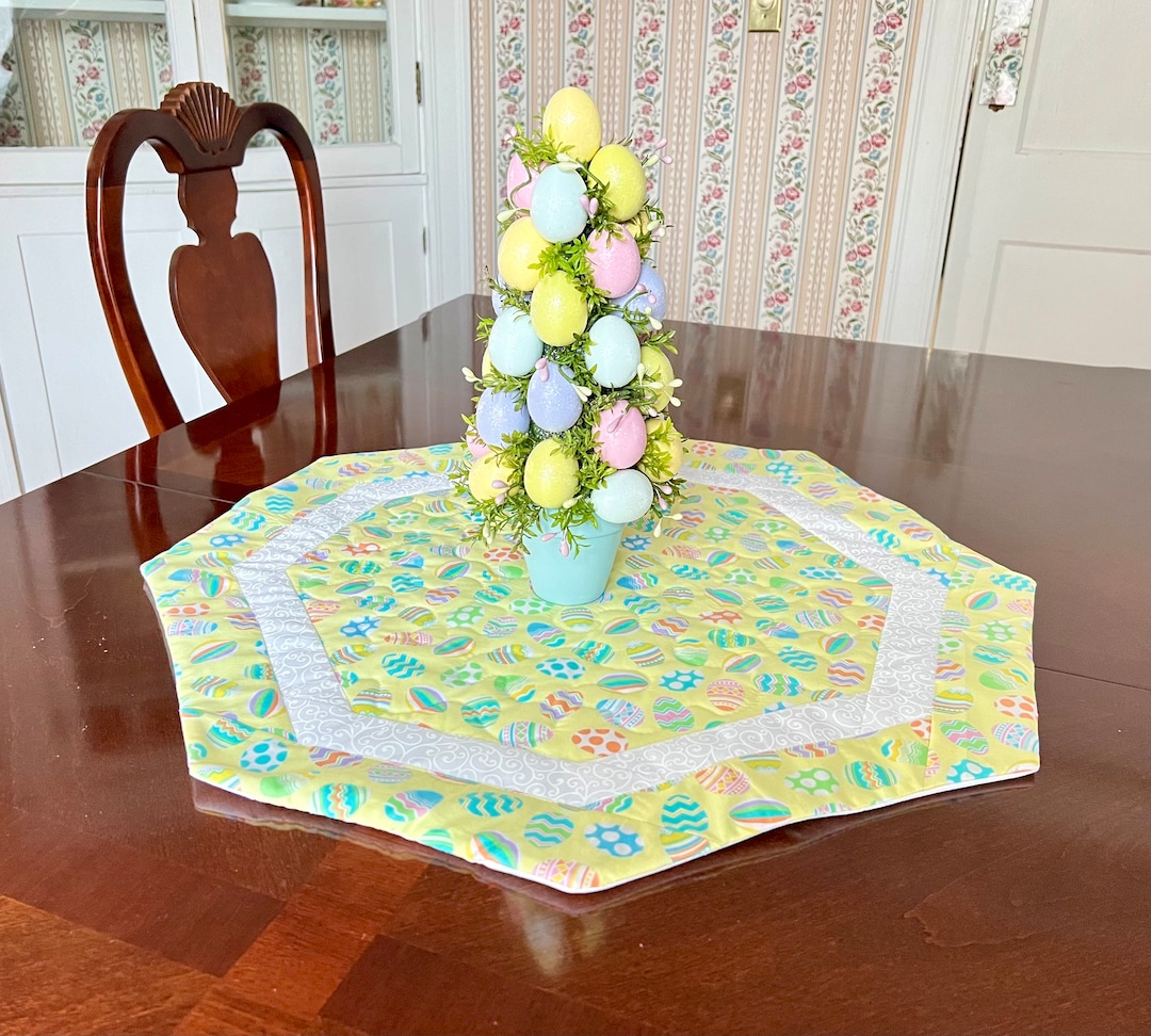 23 Inch Octagon Easter Eggs Runner,easter Runner for Round Table,spring ...