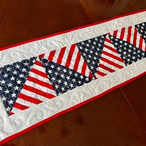 40 Inch Handmade Quilted Flag Table Runner Quilted Patriotic - Etsy
