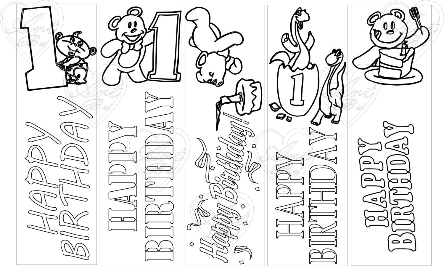 Bookmark Birthday Bookmark Instant Download Birthday - Etsy UK