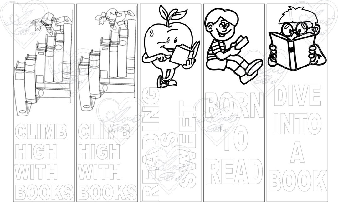 Bookmark Reading 2, Bookmark, Instant Download, Birthday Activity ...