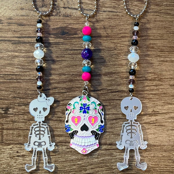 Skull for Rear View Mirror - Etsy