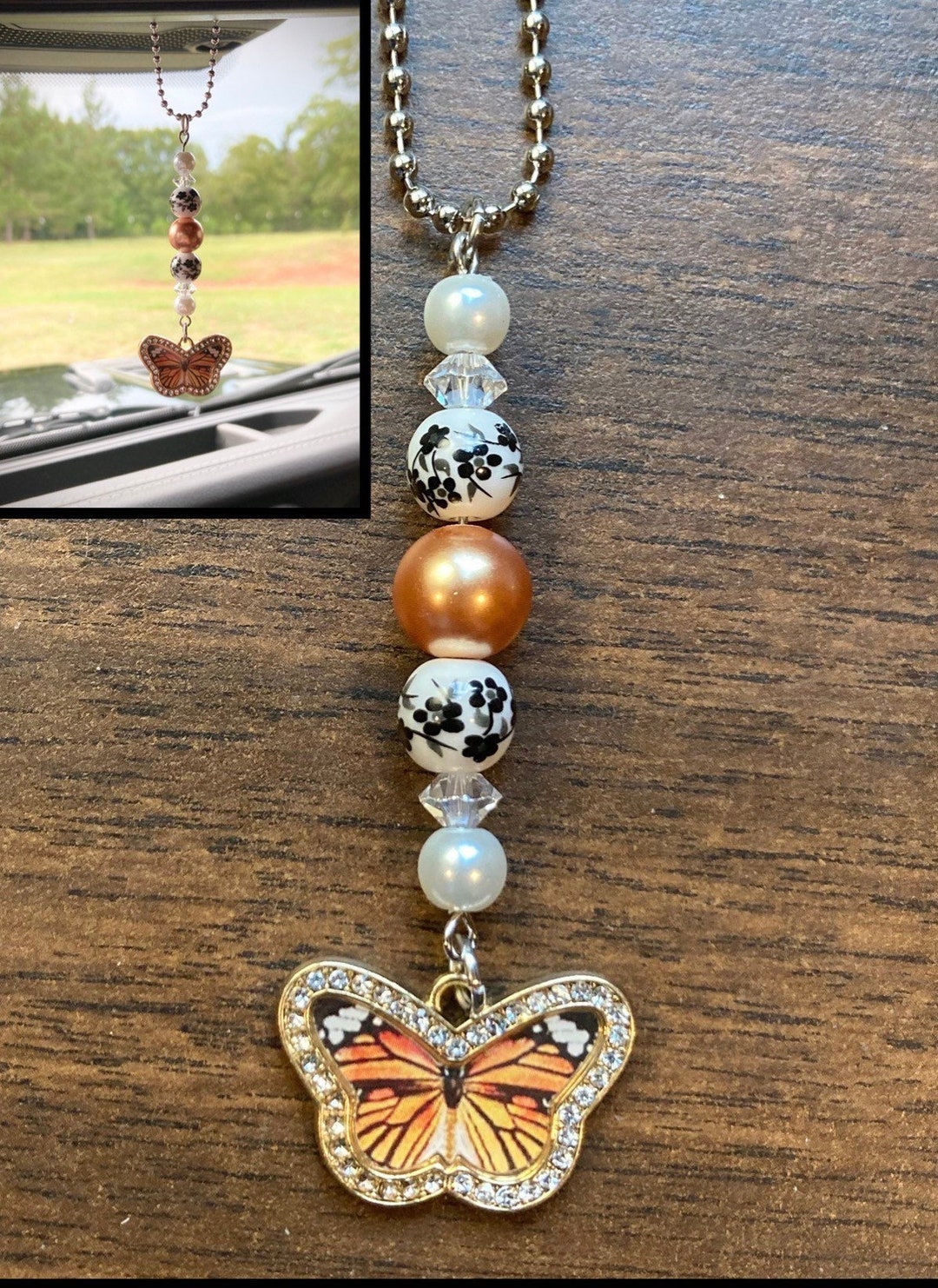 Rearview Mirror Charms, Rearview Mirror Charm, Butterfly Mirror Charm ...