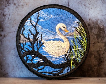 HUGE Rampant SWAN Heraldic Heraldry Iron on Patch Many Color - Etsy