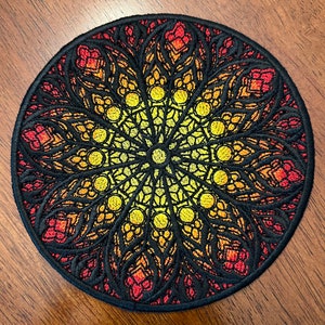 Stained Glass Mandala/iron on Patch/stained Glass/patches for Totes ...
