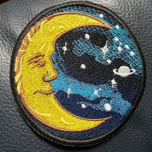 The Moon Iron on Patch - Etsy