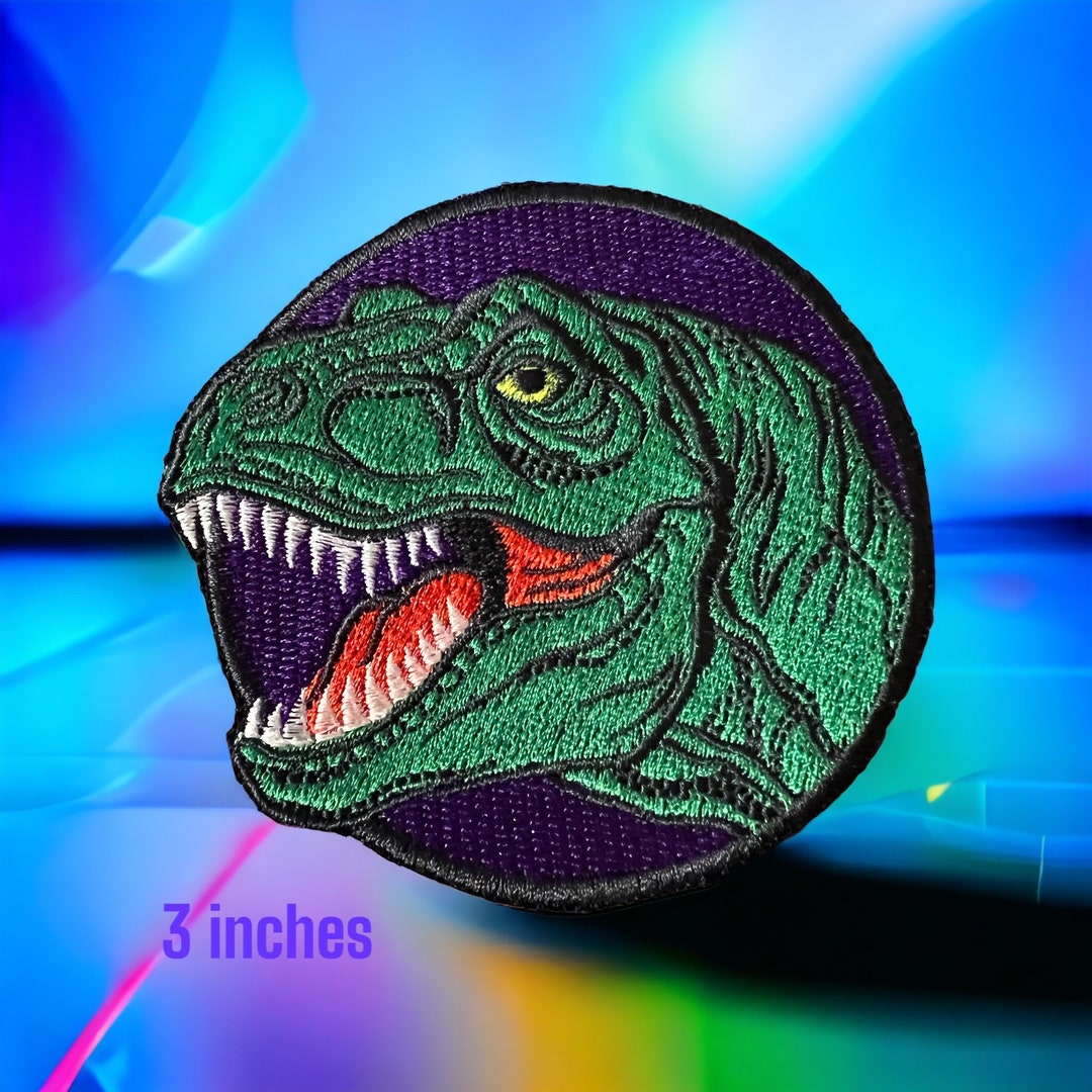 Roaring T-rex Patch/ Iron On/sew On/hook/ 3.38 X 3.56/ 4.18 X 4.41 - Etsy