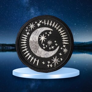 Celestial Moon Embroidery Patch 3.91 X 3.91 Iron On, Sew On, or Hook - Etsy