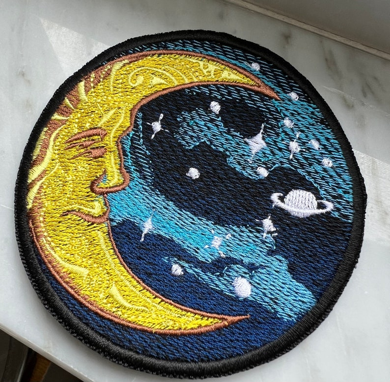 The Moon Iron on Patch - Etsy