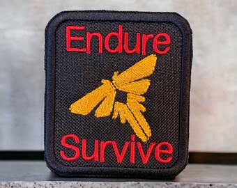 Rose and Switchblade Patch. Endure Survive Iron on Embroidered Patch - Etsy