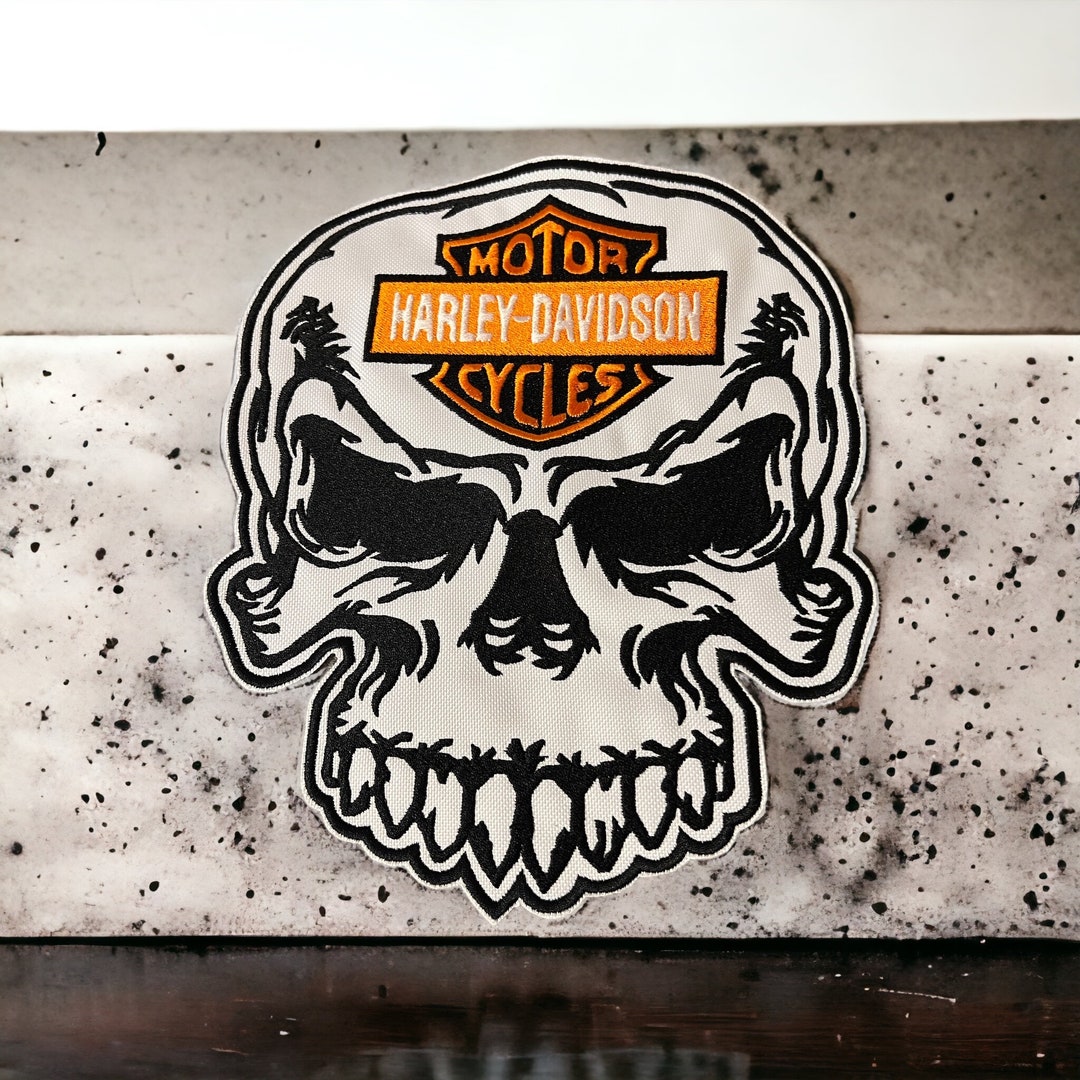 Harley-davidson Skull Back Patch/9.52 X 7.99 - Etsy