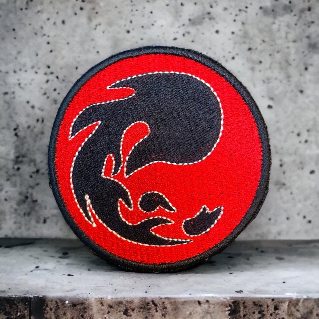 Red Mana Magic the Gathering Patch Red Mana Patch Blue Jean Jacket ...
