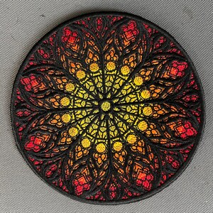 Stained Glass Mandala/iron on Patch/stained Glass/patches for Totes ...