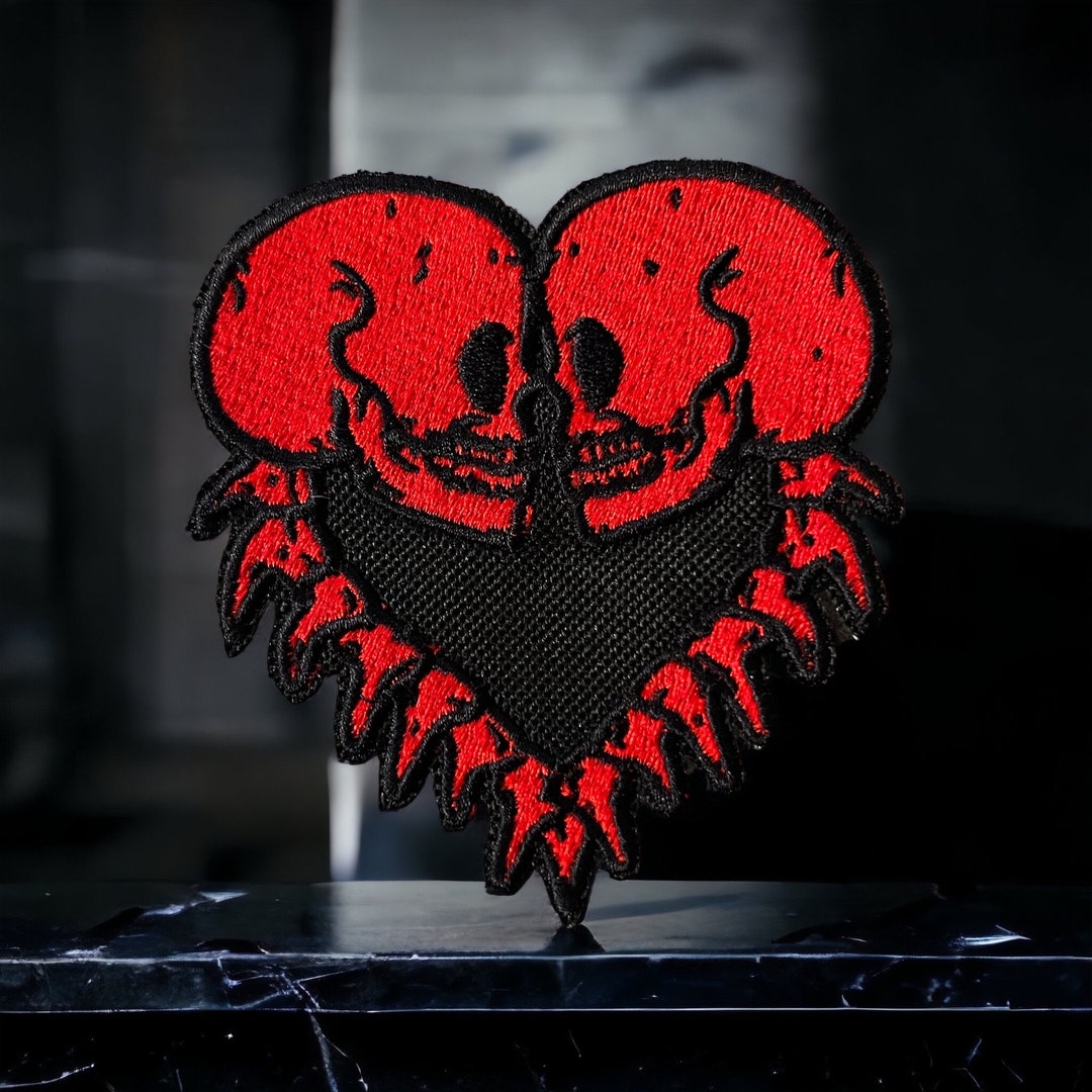 Heart of Darkness: Skull and Spine Embroidery Patch - Etsy