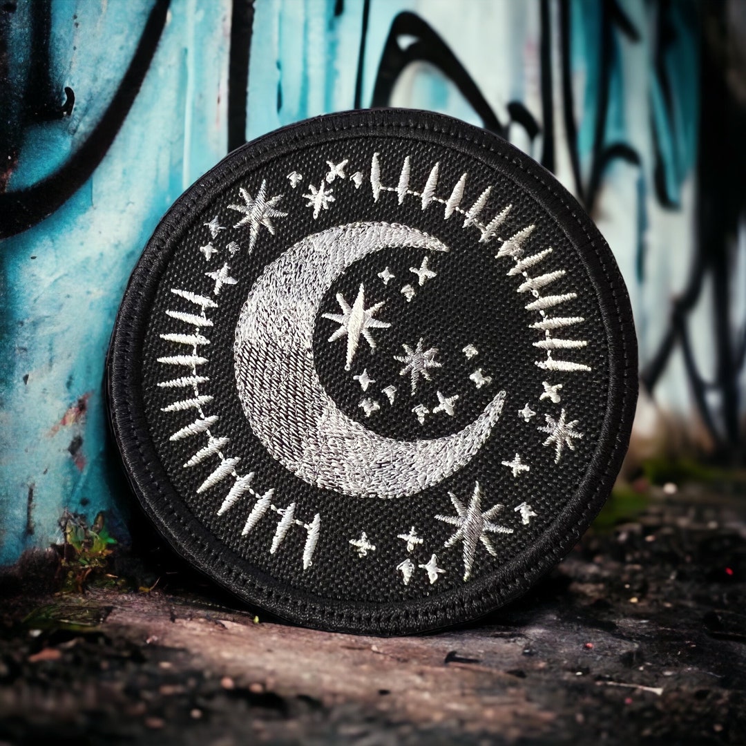 Celestial Moon Embroidery Patch 3.91 X 3.91 Iron On, Sew On, or Hook - Etsy