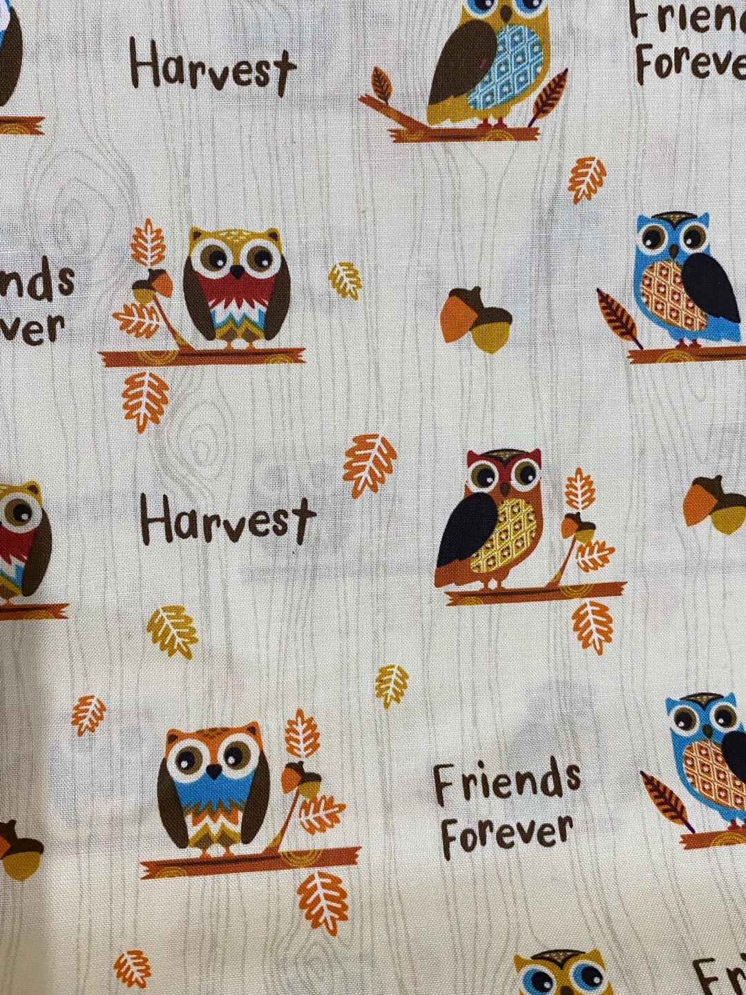 Harvest Owl Fabric – Friends Forever Print, 1.9 Yards - Etsy