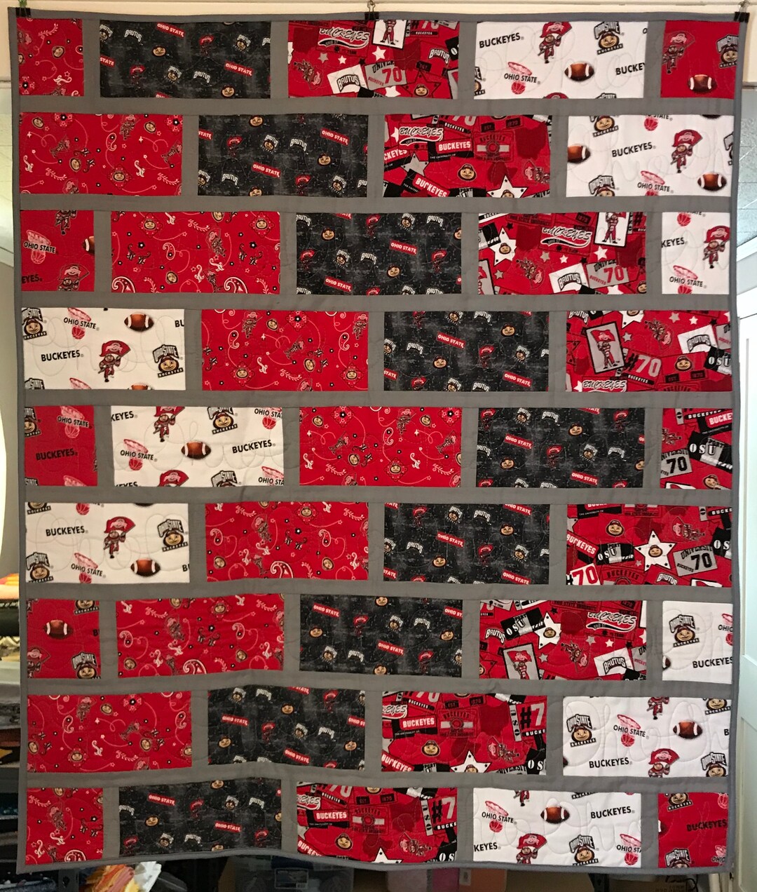 Homemade Ohio State Buckeyes Lap or Crib Quilt 40" X 48" - Etsy